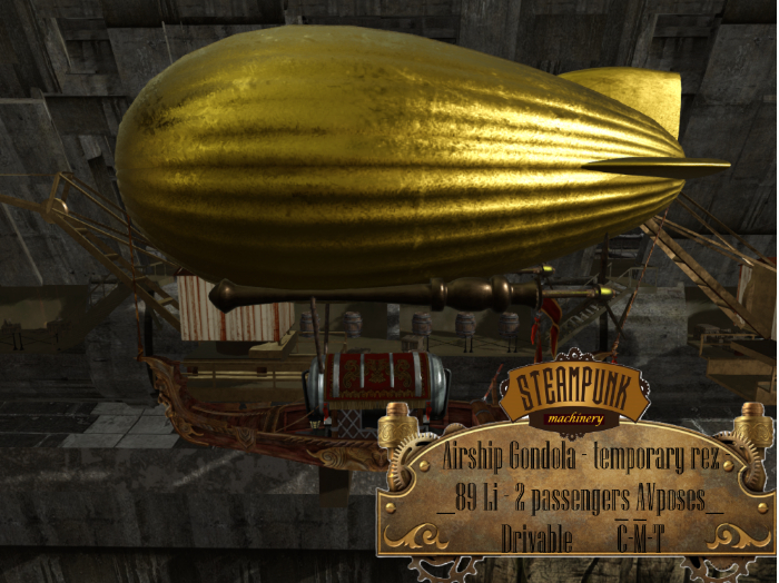 Second Life Marketplace - Steampunk Machinery - Airship Gondola ...